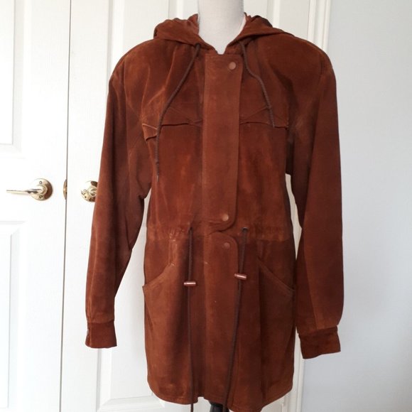 Danier | Jackets & Coats | Danier Canada Suede Jacket Vintage 9s Brown Lined W Shoulder Pad ...